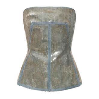 Rick Owens Denim Off-Shoulder Top - - Tops - Damen - Grau - S