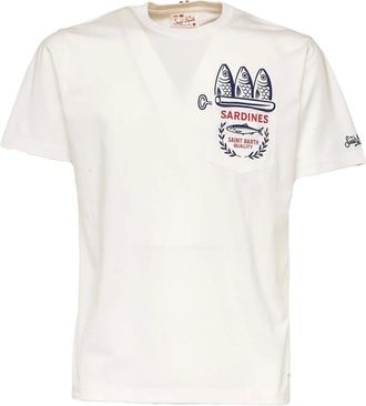 MC2 Saint Barth Homme, Tops, Blanc, Taille: XL T-shirt &agrave; Manches Courtes et Col Rond