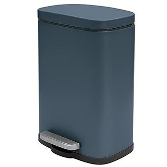 Spirella Poubelle de Salle de Bain &agrave; P&eacute;dale AKIRA - Acier Inoxydable Haut de Gamme - Fermeture Silencieuse Easy-Close - P&eacute;trole Mat - 5L