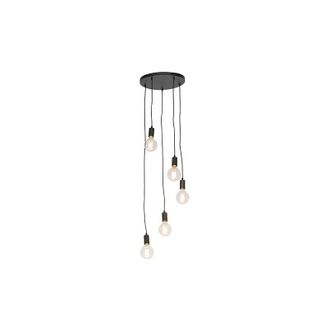 QAZQA Facil - Suspension - 5 lumière - ø 35 cm - Noir - Moderne - éclairage intérieur - éclairage intérieur,Hall dentrée - Qazqa