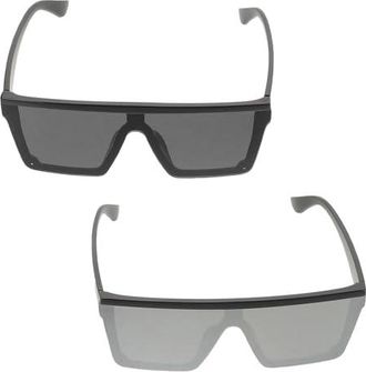 Supvox Lot de 2 Lunettes de Soleil de Plage Unisexes Verres Teint&eacute;s Gris et Blanc Miroir Monture Noire Brillante Protection UV Optimale L&eacute;g&egrave;res et Confortabl