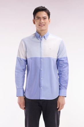 Eden Park Chemise En Twill De Coton Bleu Fonc&eacute; Coupe Droite