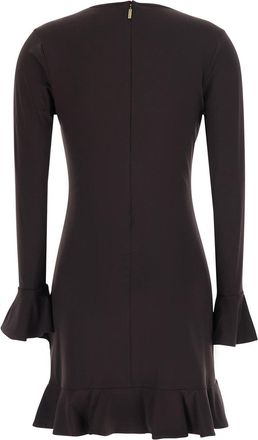 Michael Michael Kors Ruffle Hem Ruched Dress - Brown
