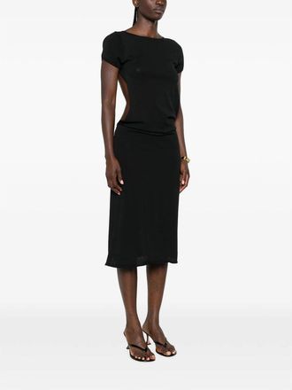 Frankies Bikinis Relaxed Drape Dress - Black
