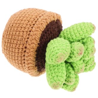 OSALADI Geh&auml;kelte Kleine K&uuml;nstliche Sukkulente in Topf Stabile Tischdekoration f&uuml;r B&uuml;ro Zuhause und Auto Langlebige H&auml;kelpflanze ohne Verblassen