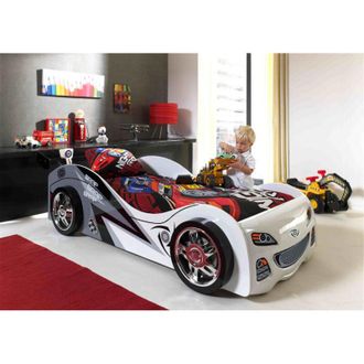 M&S Collection M&s - Lit voiture 90x200 cm gris et blanc - carino
