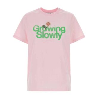 Ganni Femme, Tops, Rose, Taille: 38 FR T-shirt en coton