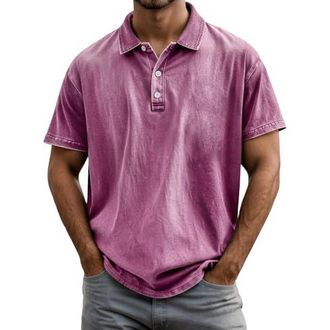 Generic Polo pour homme pour les loisirs. Style classique avec col doux. Pour jeans et tenues d&eacute;contract&eacute;es. Pour le printemps, l&eacute;t&eacute; et lautomne., Rose, XXL