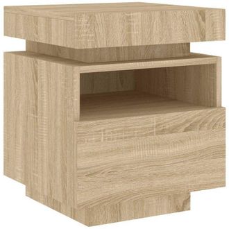 vidaXL Nachttisch mit LED-Leuchten Sonoma-Eiche 40x39x48,5 cm Vidaxl