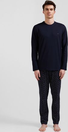 Eden Park Pyjama Long En Coton Bleu Marine