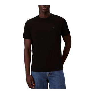 Calvin Klein Jeans Homme, Tops, Noir, Taille: XS T-shirt en coton &agrave; manches courtes et col rond