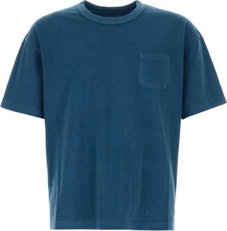 Visvim Homme, Tops, Bleu, Taille: M Patch-Detail Pocket T-Shirt