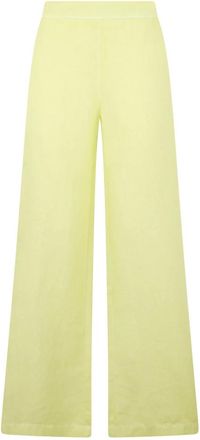 120% Lino Femme, Pantalons, Jaune, Taille: 36 FR Wide Leg Pant