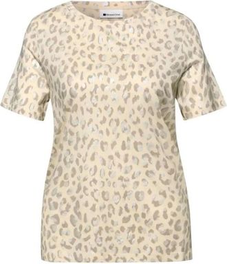 Street One Femme, Tops, Beige, Taille: 36 FR T-Shirt Classique en Coton