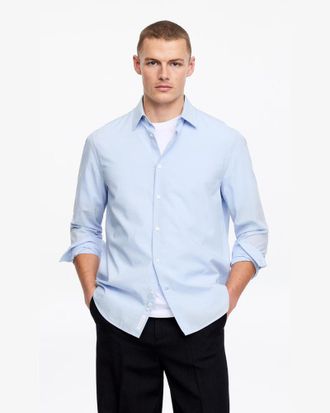 Arket Hemd Aus Baumwolle Und Lyocell -Blau