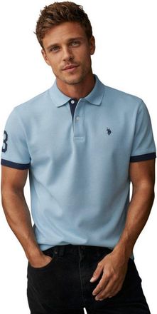 U.S.Polo Association Poloshirt US16927 (100% Baumwolle) hellblau Herren