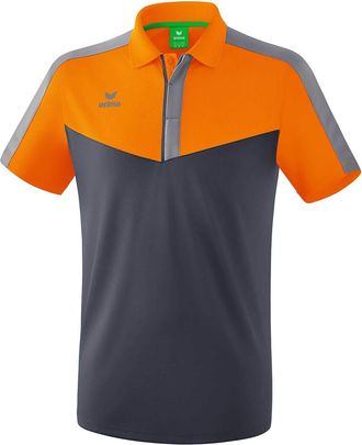 Erima Herren Squad Sport Poloshirt (1112015), New orange/Slate Grey/Monument Grey, S