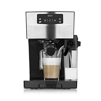 Beem ESPRESSO-CLASSICO II Espresso-Siebträgermaschine - 15 bar | Edelstahl mit Milchtank, individuell einstellbarer Milchschaum | Thermoblock-System, Tasse