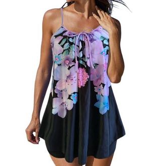 Generic Maillot de bain tankini push up grande taille maillot de bain basique gainant imprim&eacute; vacances maillots de bain femme vintage plage sport soutien-gorg