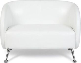 hjh OFFICE Lounge Sofa ST. Lucia Kunstleder 2-Sitzer Sofa mit weicher Polsterung, besonders bequem, 713401, Wei&szlig;