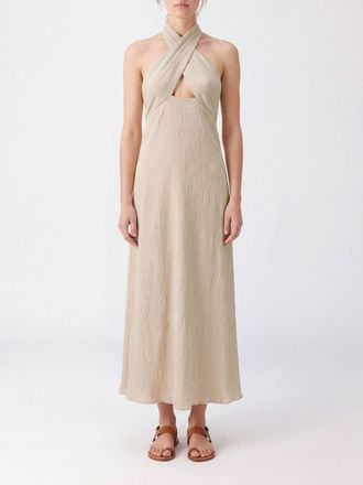 Johanna Ortiz Midikleid aus Viskosemischung mit Wickelausschnitt und Bindetr&auml;gern
