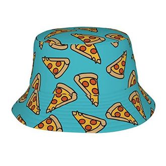 Generic Personnalisé Chapeau Bob Motif de Pizza Amusant Chapeaux de Soleil de Plage Funky Extérieur Casquette pour pêche Camping Été