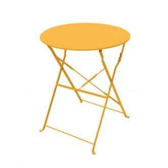 Essenciel Green Table Bistrot Pliante Merida &oslash;60cm En Acier Jaune Solaire
