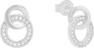 s.Oliver Boucles doreilles à tige en argent sterling 925 pour femmes, boucles doreilles, avec zircone synthétique, argent, livrées dans un coffret cadeau