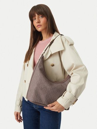 Calvin Klein Handtasche Calvin Klein Emblem Aop Sueded M Shoulder Bag LV04F3881G Beige