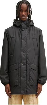 Rains Lohja Long Insulated Cargo Jacket - Homme - Vestes - Noir - Taille: L