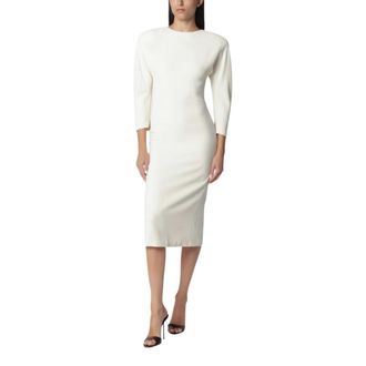 Andamane Femme, Robes, Blanc, Taille: 36 FR Robe mi-longue Amanda &agrave; &eacute;paules arrondies