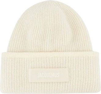 Jacquemus Femme, Accessoires, Blanc, Taille: ONE Size The Gros Grain Beanie