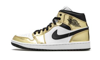 Nike Jordan 1 Mid Metallic Gold White Herrenschuhe, Metallgold/Schwarz-Wei&szlig;, Gr&ouml;&szlig;e 42, Gold Metallic Schwarz Wei&szlig;, 42 EU