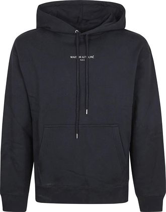 Maison Kitsun&eacute; Homme, Sweatshirts et sweats &agrave; capuche, Noir, Taille: S Paris Comfort Sweat &agrave; capuche