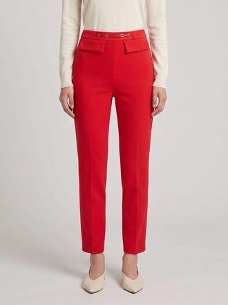 Elisabetta Franchi Hoch taillierte Skinny-Hose aus Cr&ecirc;pe mit Pattentaschen
