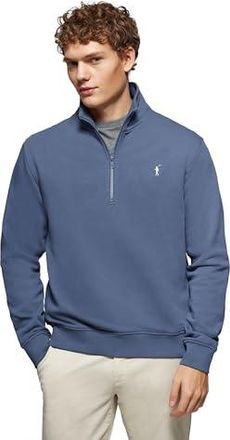 Polo Club Sweatshirt Homme à Fermeture Éclair Partielle Cottone avec Logo