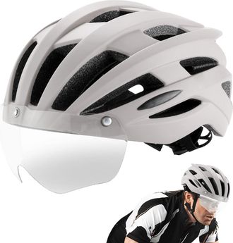 Generic Fahrrad,Luftiger Helm Mit Farbwechsel Brille - Fahrrad - F&uuml;r M&auml;nner und Frauen Outdoor Sport Radfahren Racing