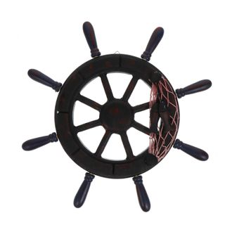 Hemobllo 1 St&uuml;ck Wanddekoration Schiffssteuerrad 34cm Holz Ruderornament Mediterrane Wanddeko f&uuml;r Zuhause und Caf&eacute;