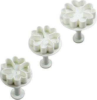 Generic Lot de 3 emporte-pi&egrave;ces en forme de coeur et de fleur pour d&eacute;coration de g&acirc;teaux et p&acirc;tisserie