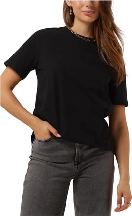 Notre-V Schwarzes Baumwoll-T-Shirt f&uuml;r Frauen - - Tops - Damen - Schwarzk - L