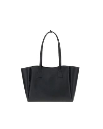 Hidesins Womens Leather Tote Bag Black Calf Shoulder