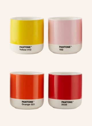 Pantone 4er-Set Thermobecher Cortado gelb