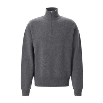 Extreme Cashmere Pull &agrave; col roul&eacute; demi-zip - Homme - Pulls - Gris - Taille: ONE Size