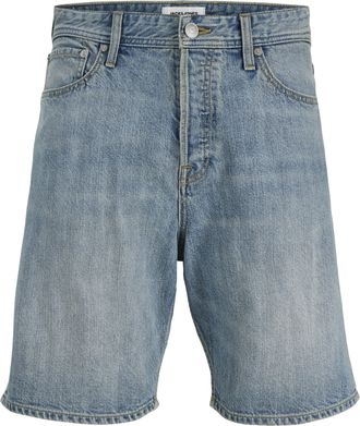 Jack & Jones Shorts JACK & JONES, Herren, Gr. M, N-Gr, blau denim, Denim/Jeans, Obermaterial: 100% Baumwolle, Abriebeffekte, relaxed fit, Hosen Shorts