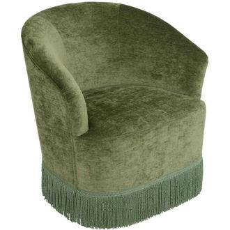 Atmosphera Fauteuil Chenille &agrave; Franges Alanya 71cm Kaki