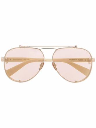 Balmain lunettes de soleil Captaine &agrave; monture pilote - Tons neutres