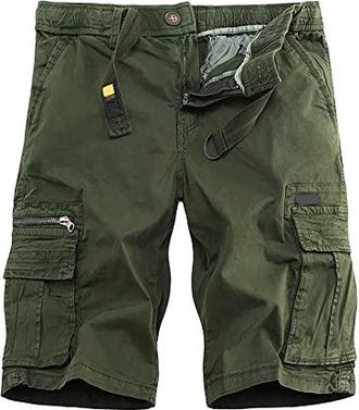 Generico Short pour homme cargo dété taille élastique short dété décontracté confortable léger avec poches latérales de couleur unie Trekking Bermuda baggy spo