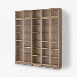 IKEA BILLY / OXBERG Regalkombi m Vitrinent&uuml;ren/Aufsatz