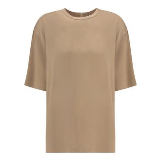 Toteme Satin-T-Shirt - - Tops - Damen - Beige - S