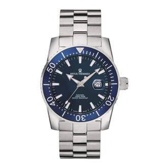 Revue Thommen Diver Date Window Edelstahl Uhr - - Accessories - Herren - Blau - ONE SIZE